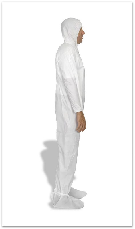 Cleanroom Coverall with Hood and Boot Covers X-Large White Disposable ...